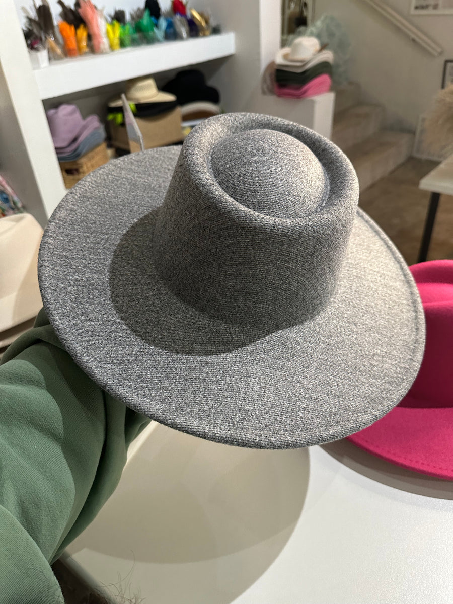Felt Boater Hat - Grey – Flora Mae Vintage