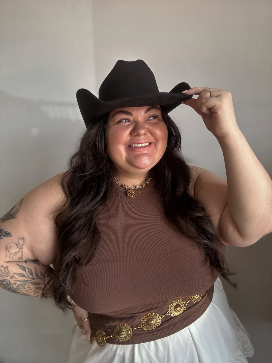Western Style Hat - Black – Flora Mae Vintage